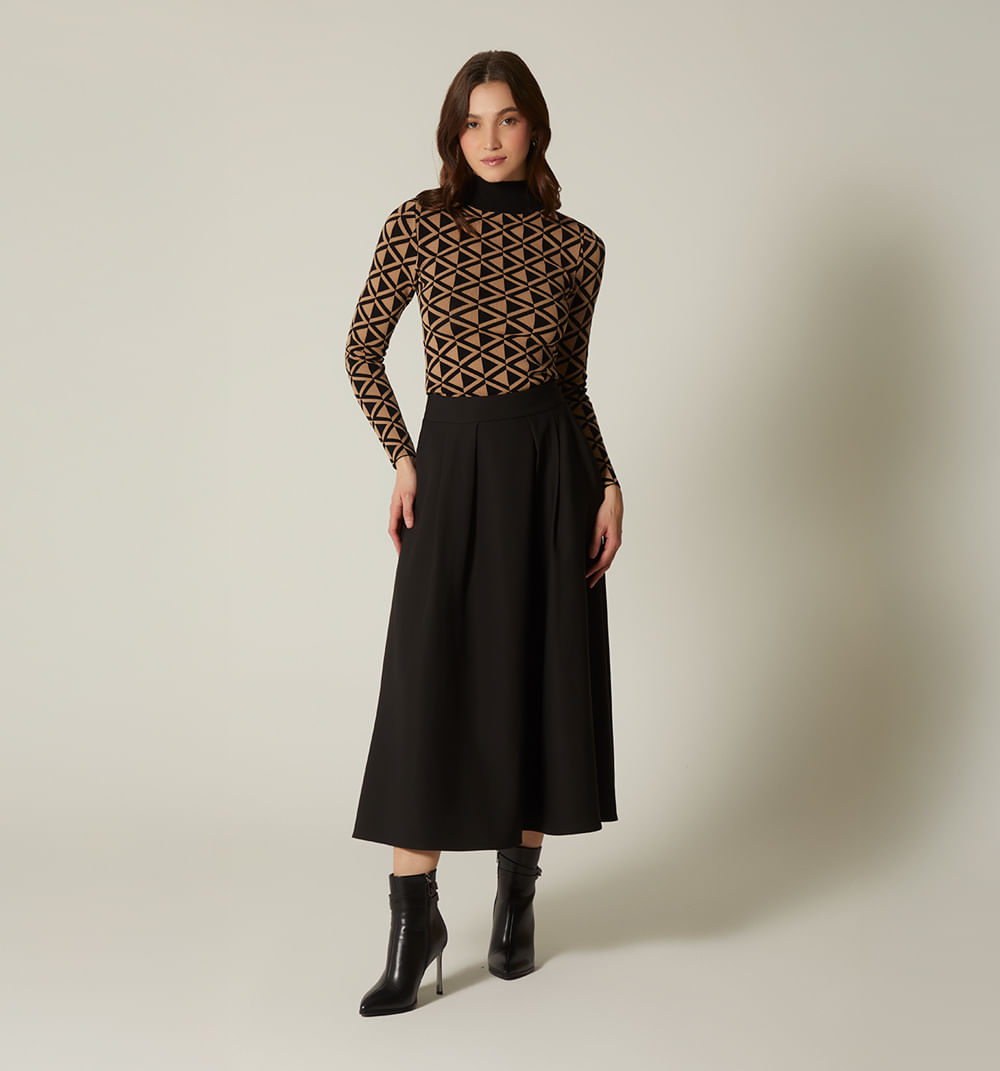 Falda linea a con prenses y bolsillos - Ropa para mujer | Tienda online ...