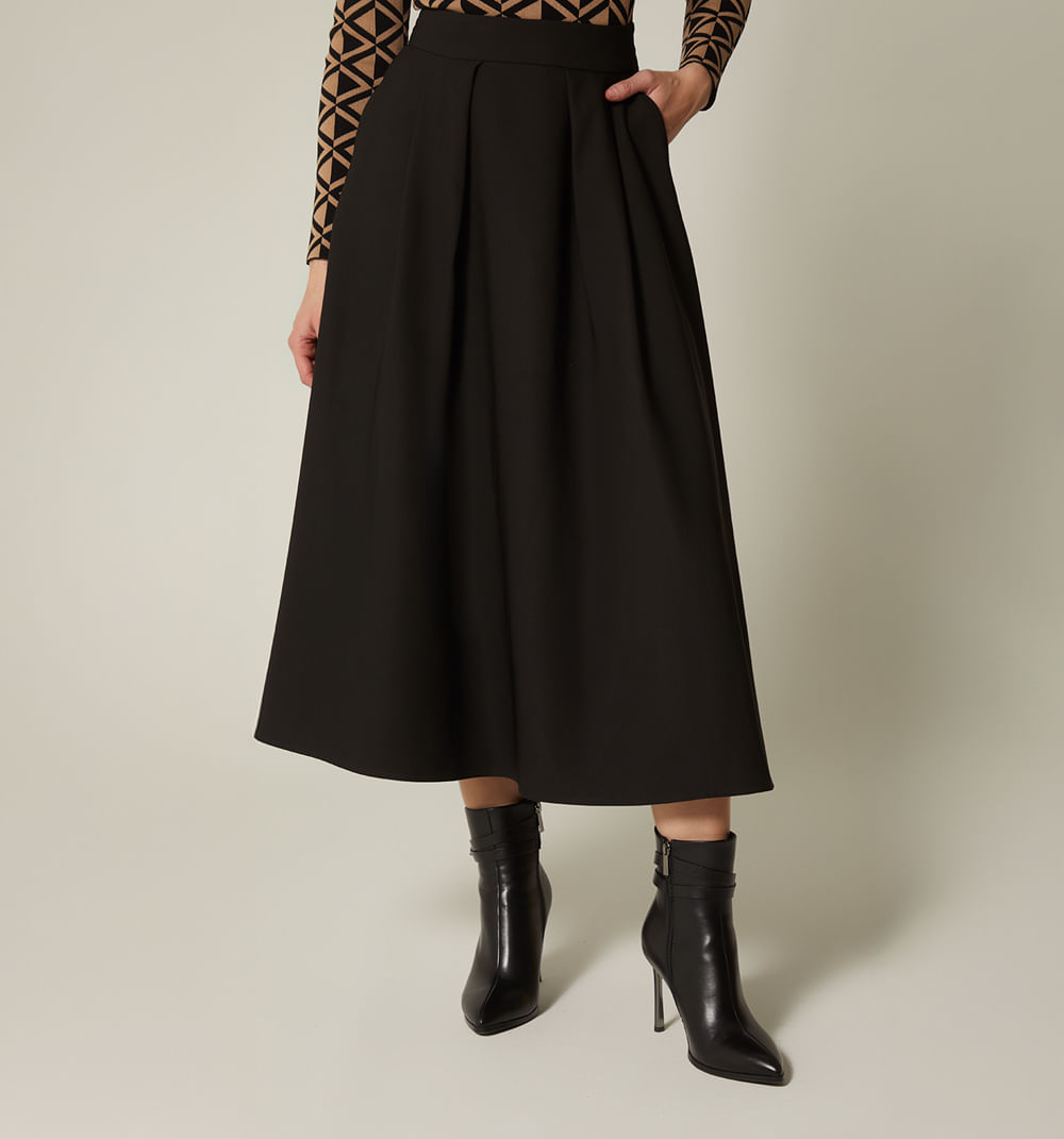 Falda linea a con prenses y bolsillos - Ropa para mujer | Tienda online ...